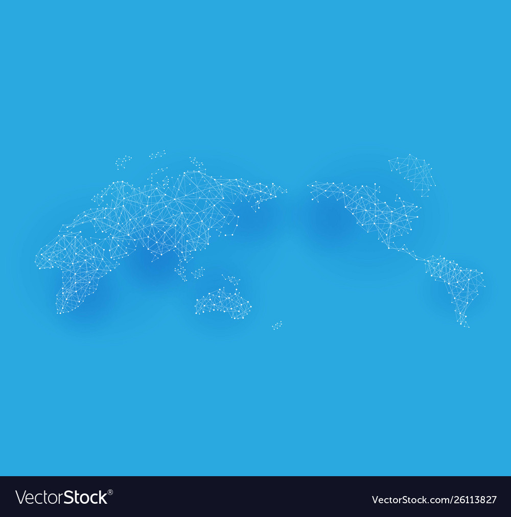 Cobweb network technology world map Royalty Free Vector
