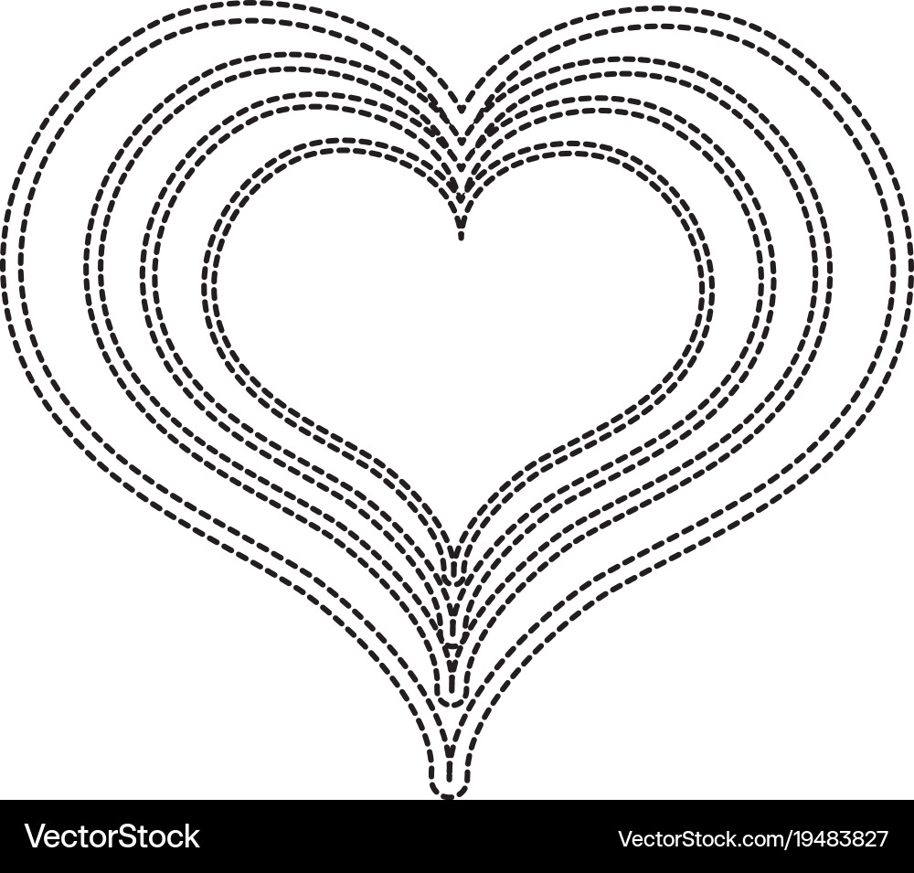 Dotted shape heart love with engraving design Vector Image