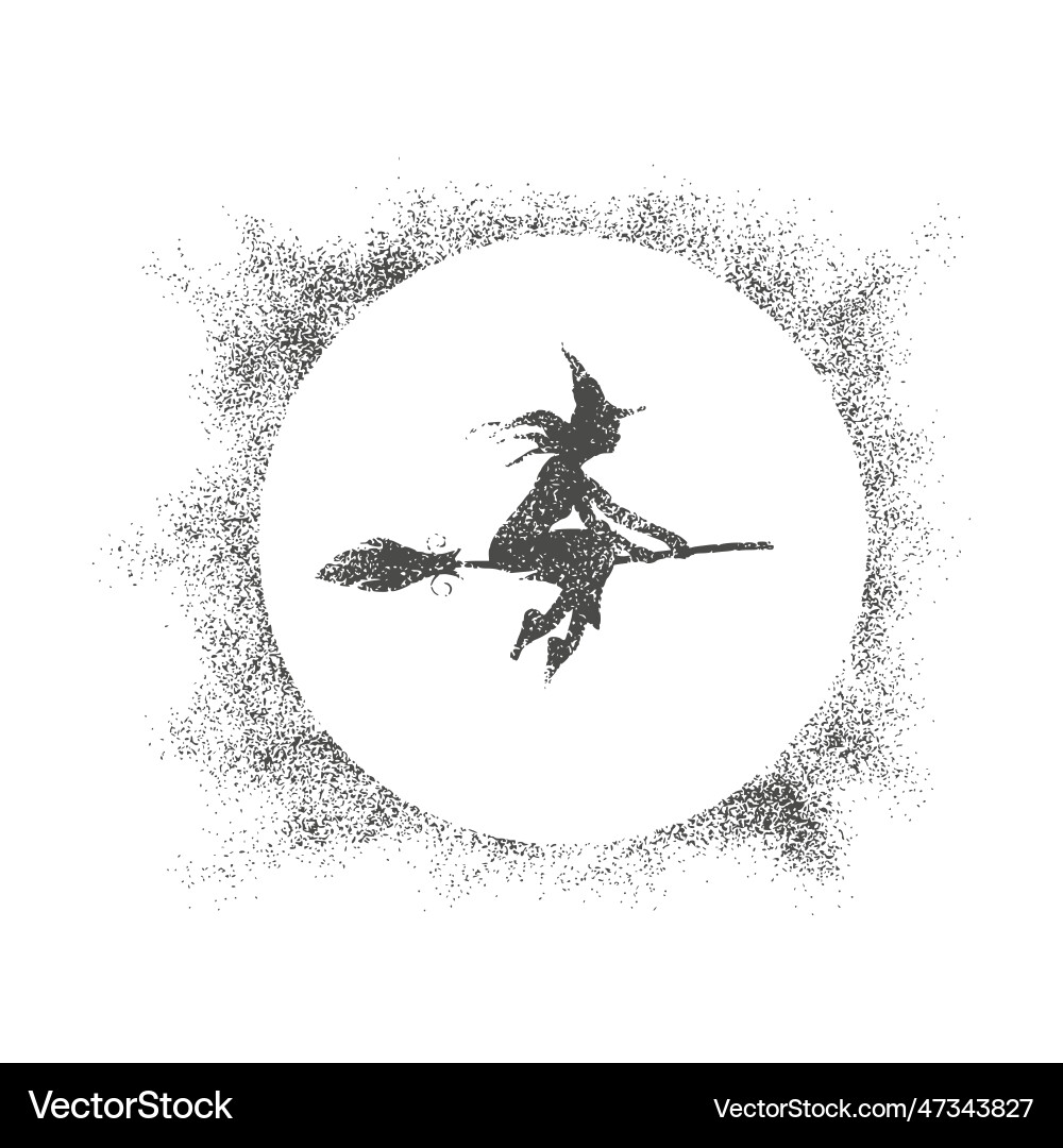 Flying young witch icon composed Royalty Free Vector Image