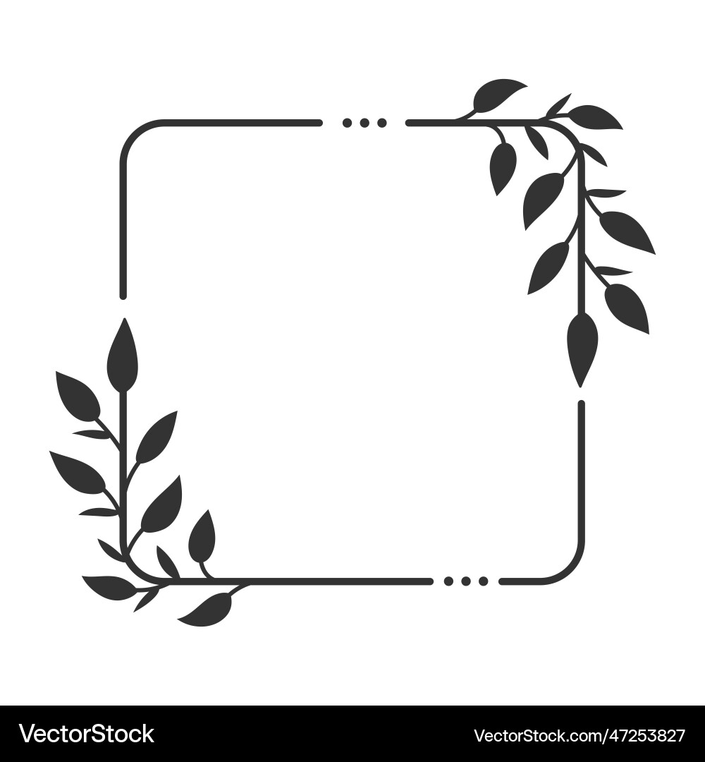 Isolated floral frame line art Royalty Free Vector Image