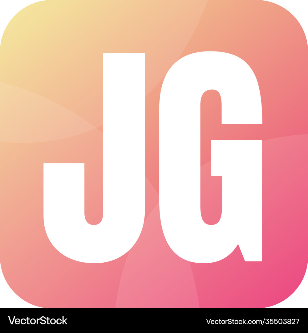 Jg letter logo design with simple style Royalty Free Vector