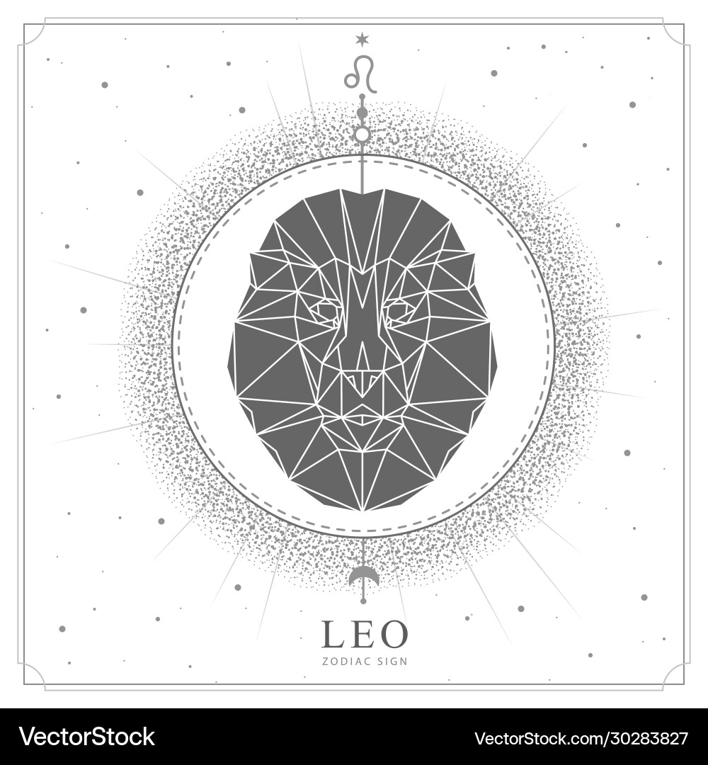 Magic witchcraft card with leo zodiac sign Vector Image