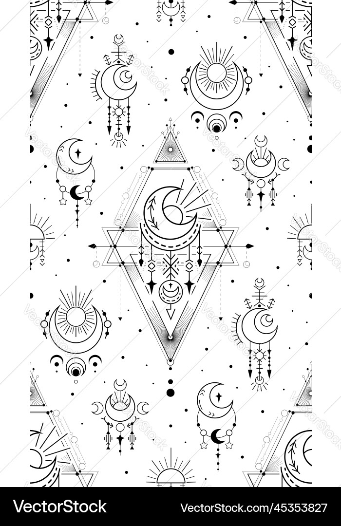 Monochrome texture with black contour occult Vector Image