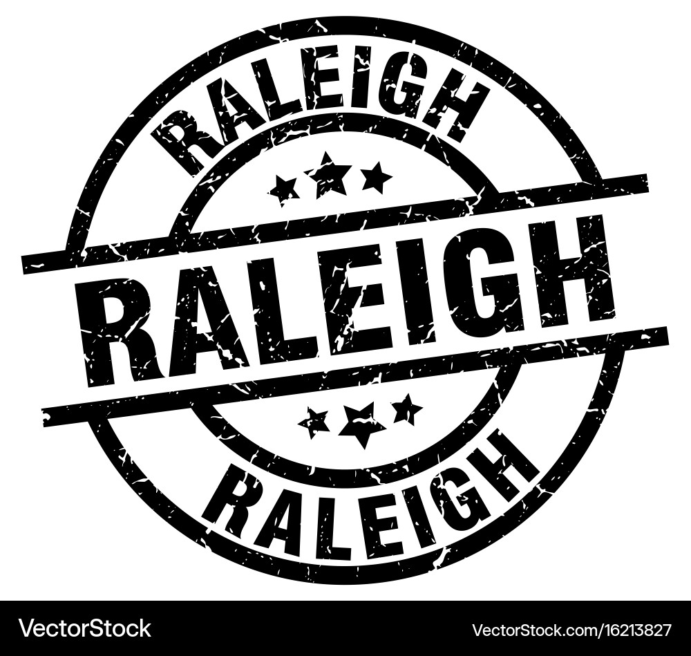 Raleigh black round grunge stamp Royalty Free Vector Image