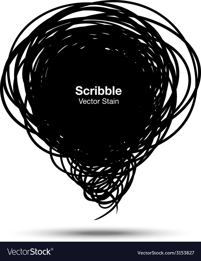 Scribble black bubble Royalty Free Vector Image