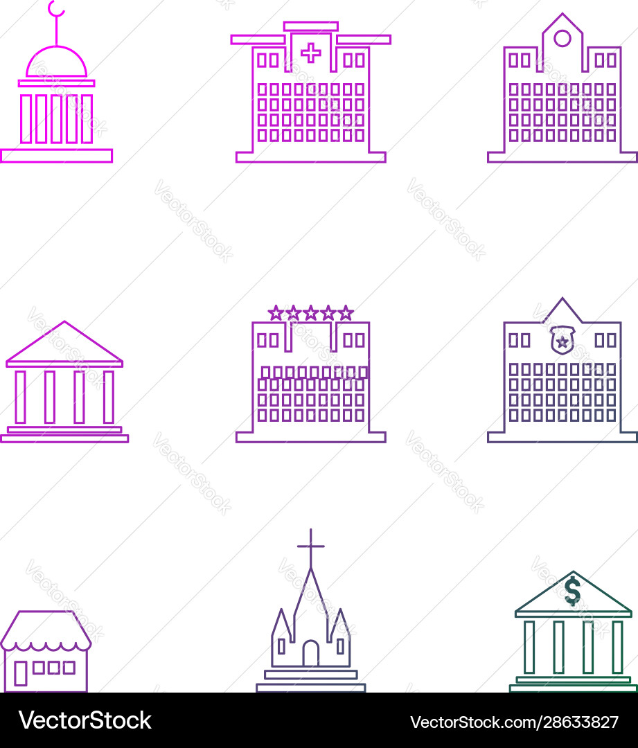 Set public government commercial Royalty Free Vector Image