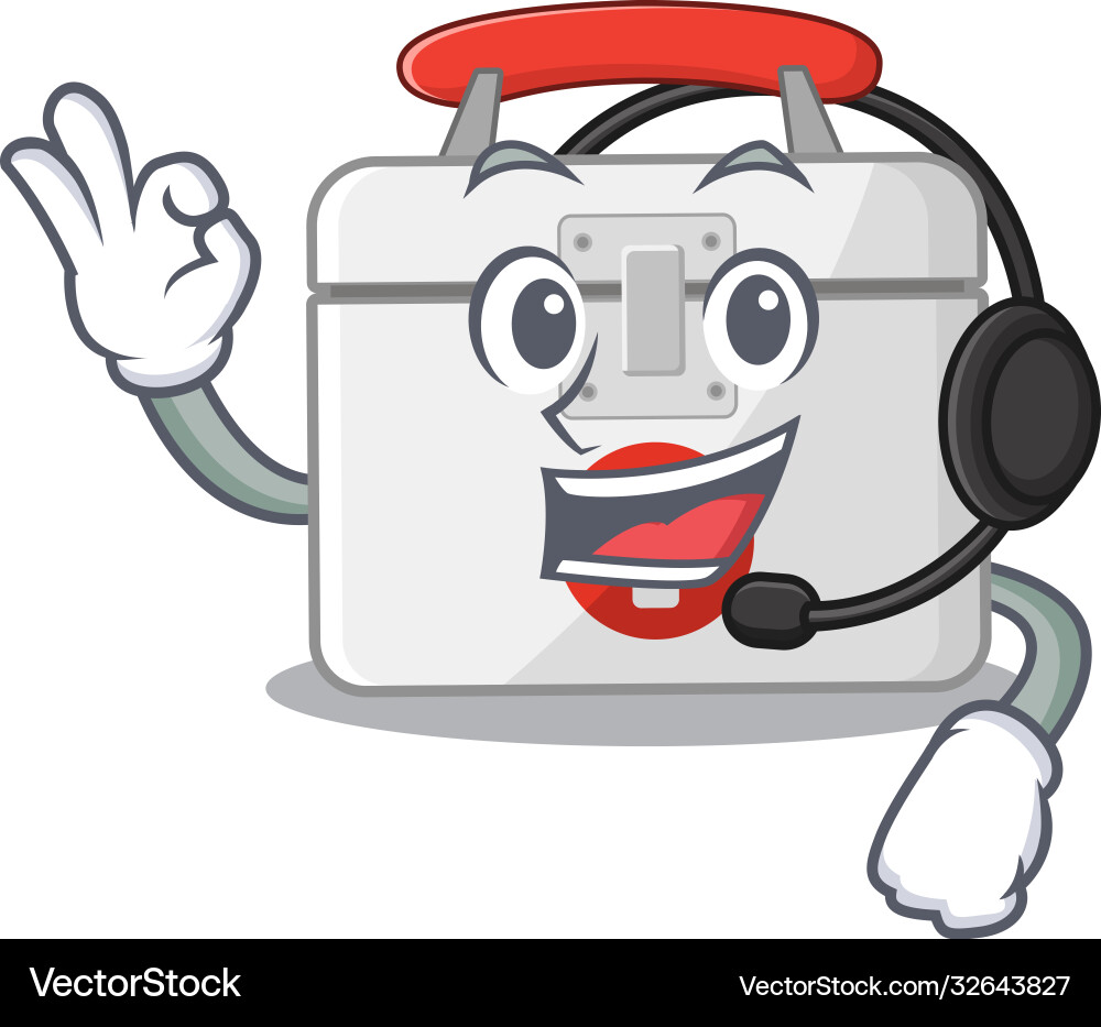 Smiley first aid kit cartoon character design Vector Image