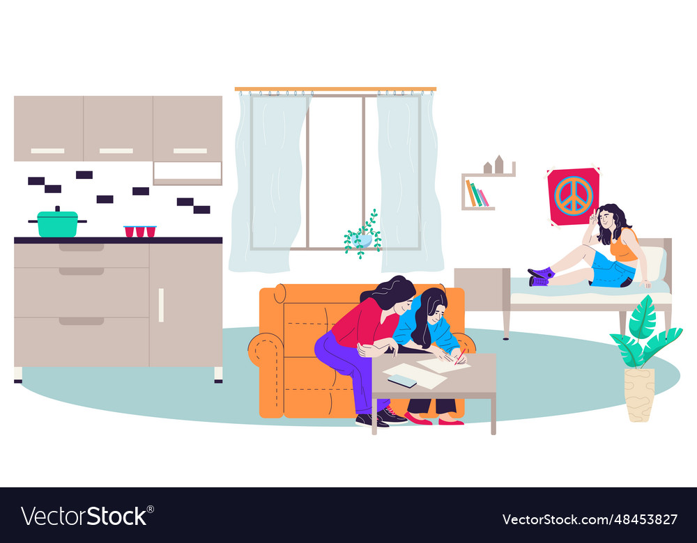 Student dormitory Royalty Free Vector Image - VectorStock