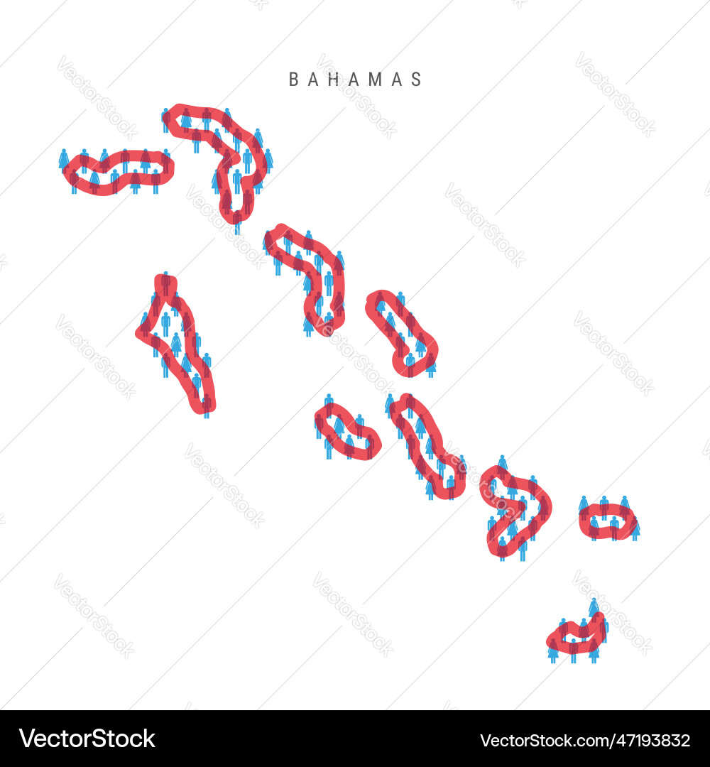 Bahamas population map stick figures bahamian Vector Image