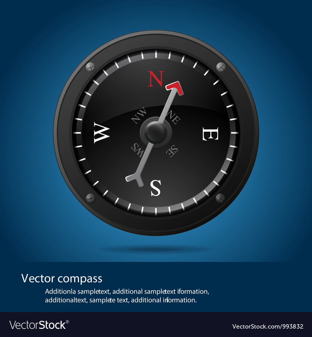 Black compass Royalty Free Vector Image - VectorStock