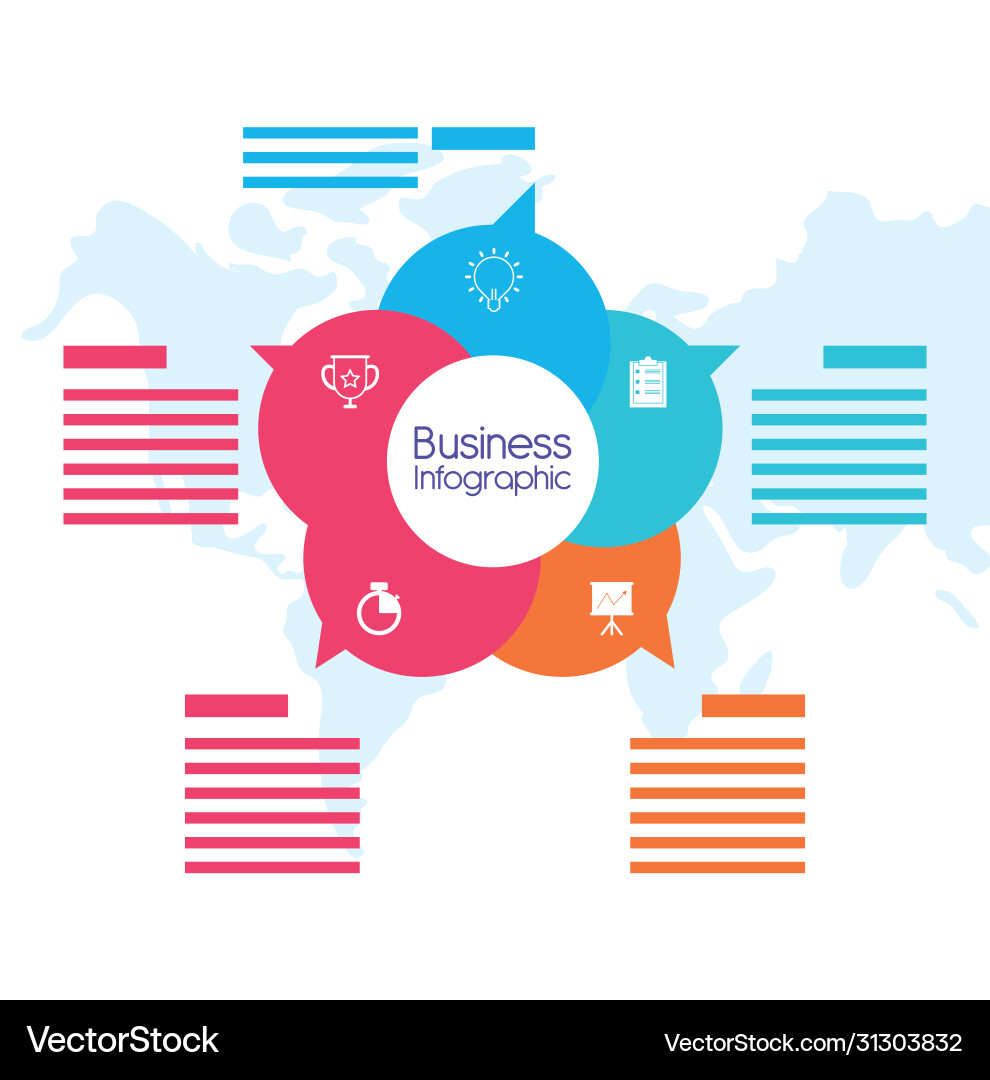 Business infographic with world planet Royalty Free Vector
