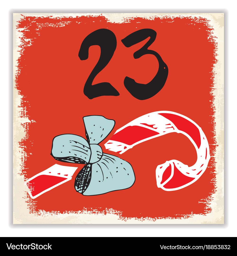 Christmas advent calendar hand drawn elements Vector Image