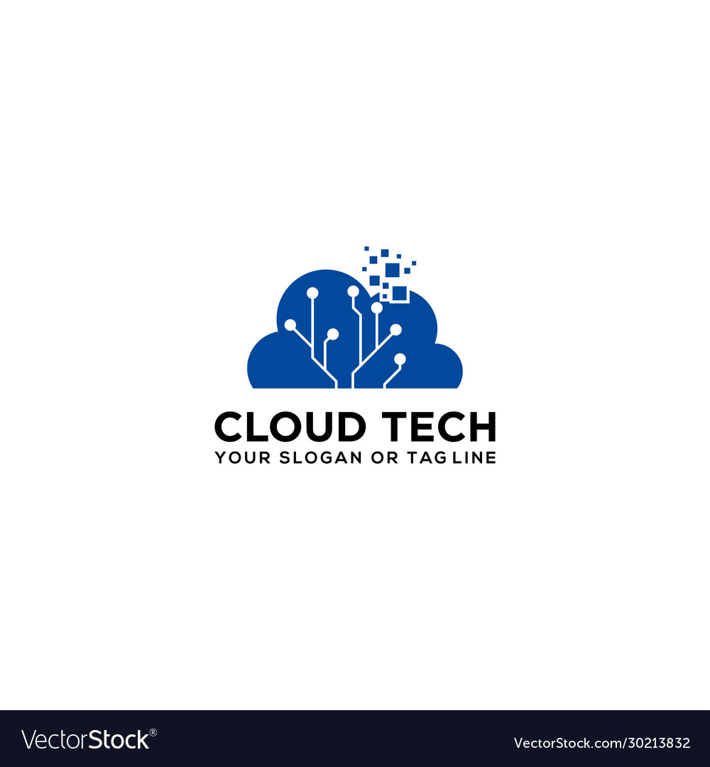 Cloud tech logo design Royalty Free Vector Image