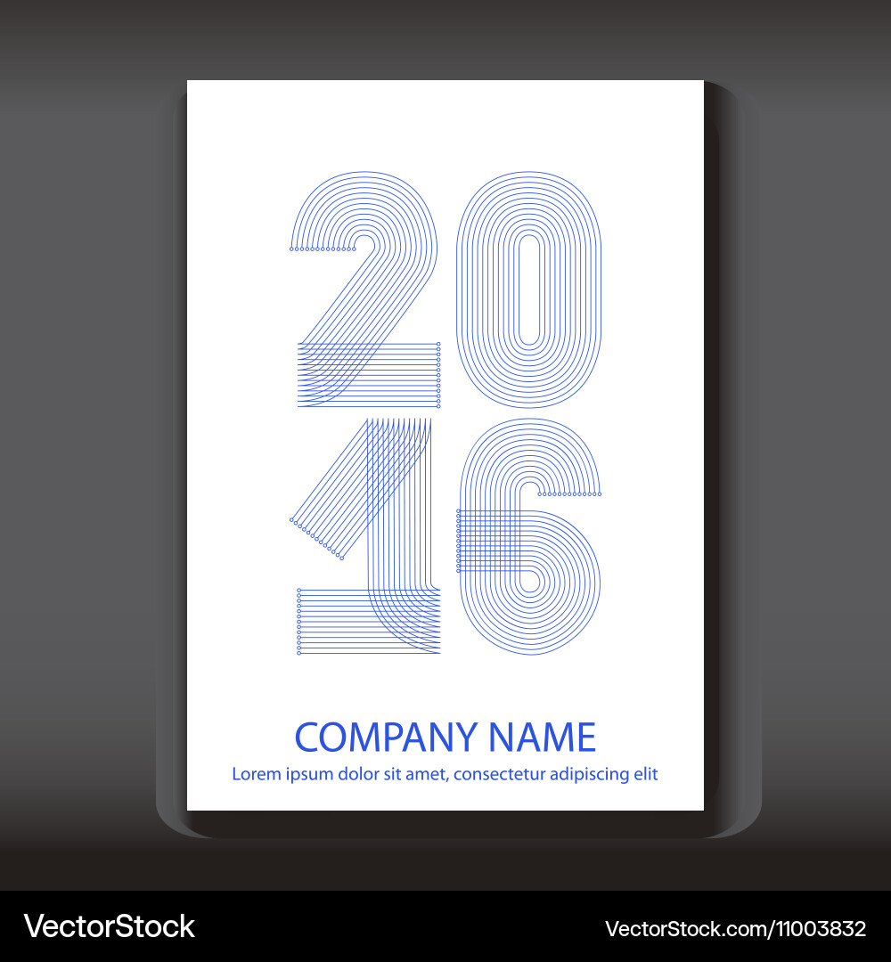 Cover annual report numbers 2016 modern design Vector Image