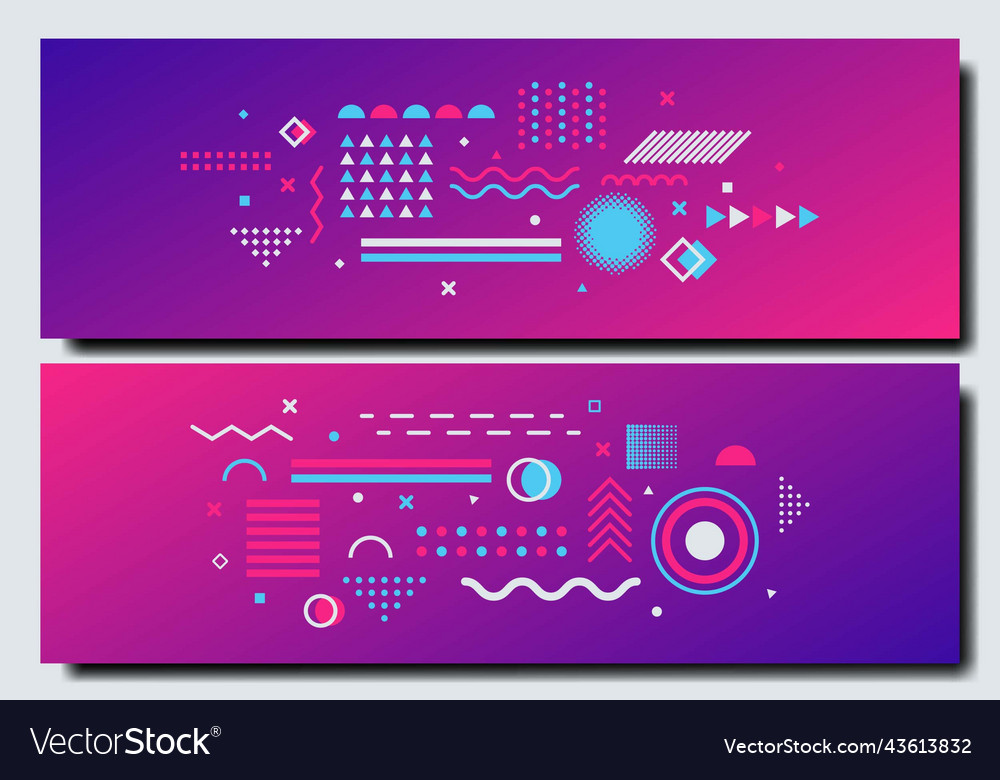 Creative abstract memphis banner template Vector Image
