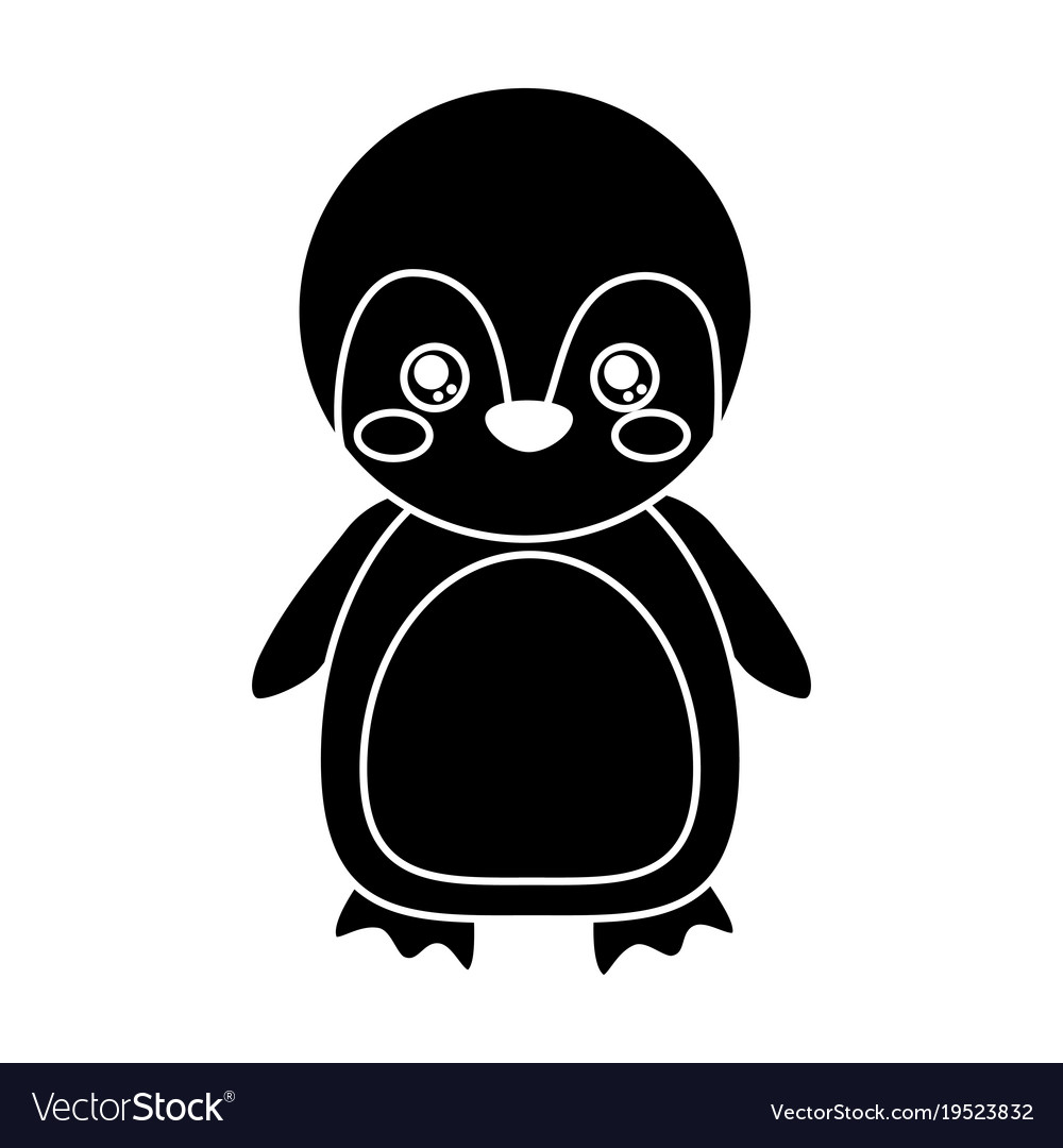Cute animal penguin standing cartoon wildlife Vector Image