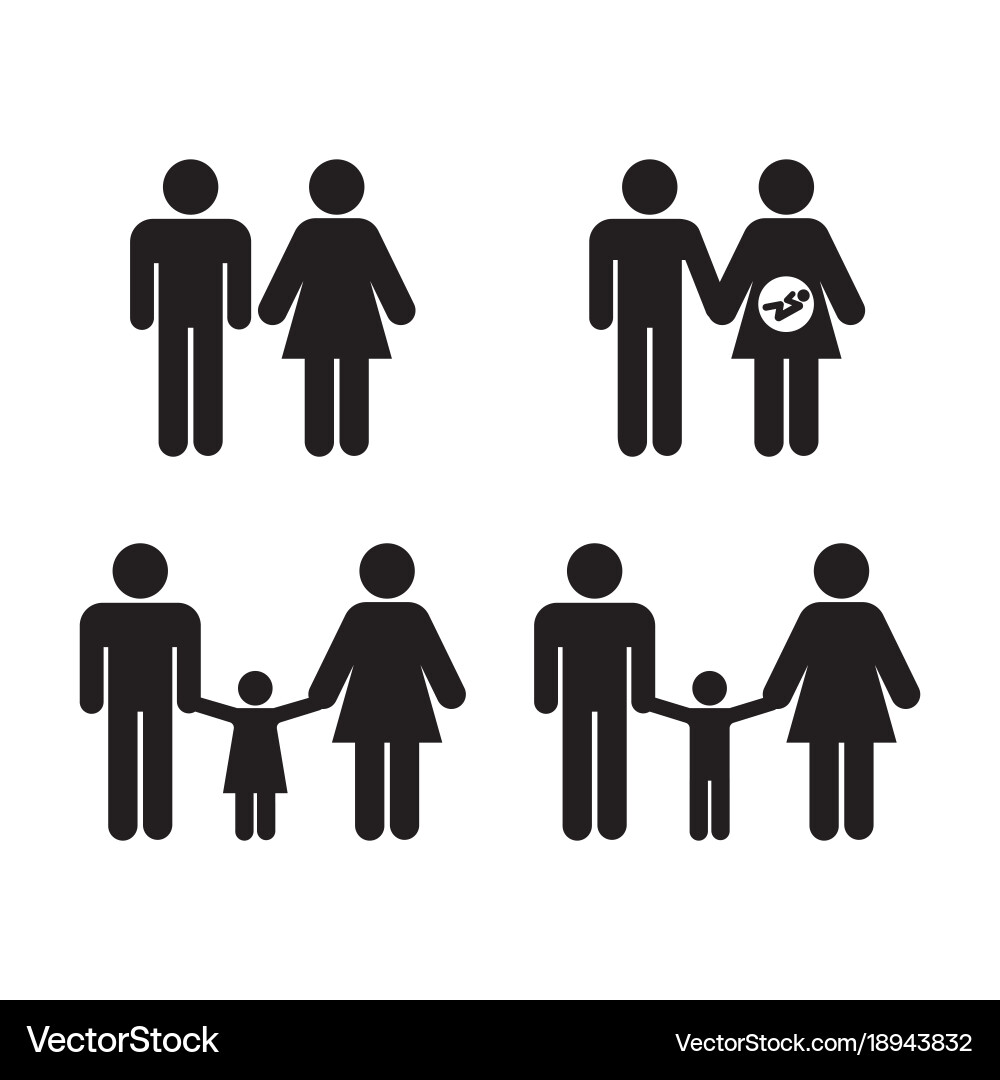 Family icons set Royalty Free Vector Image - VectorStock
