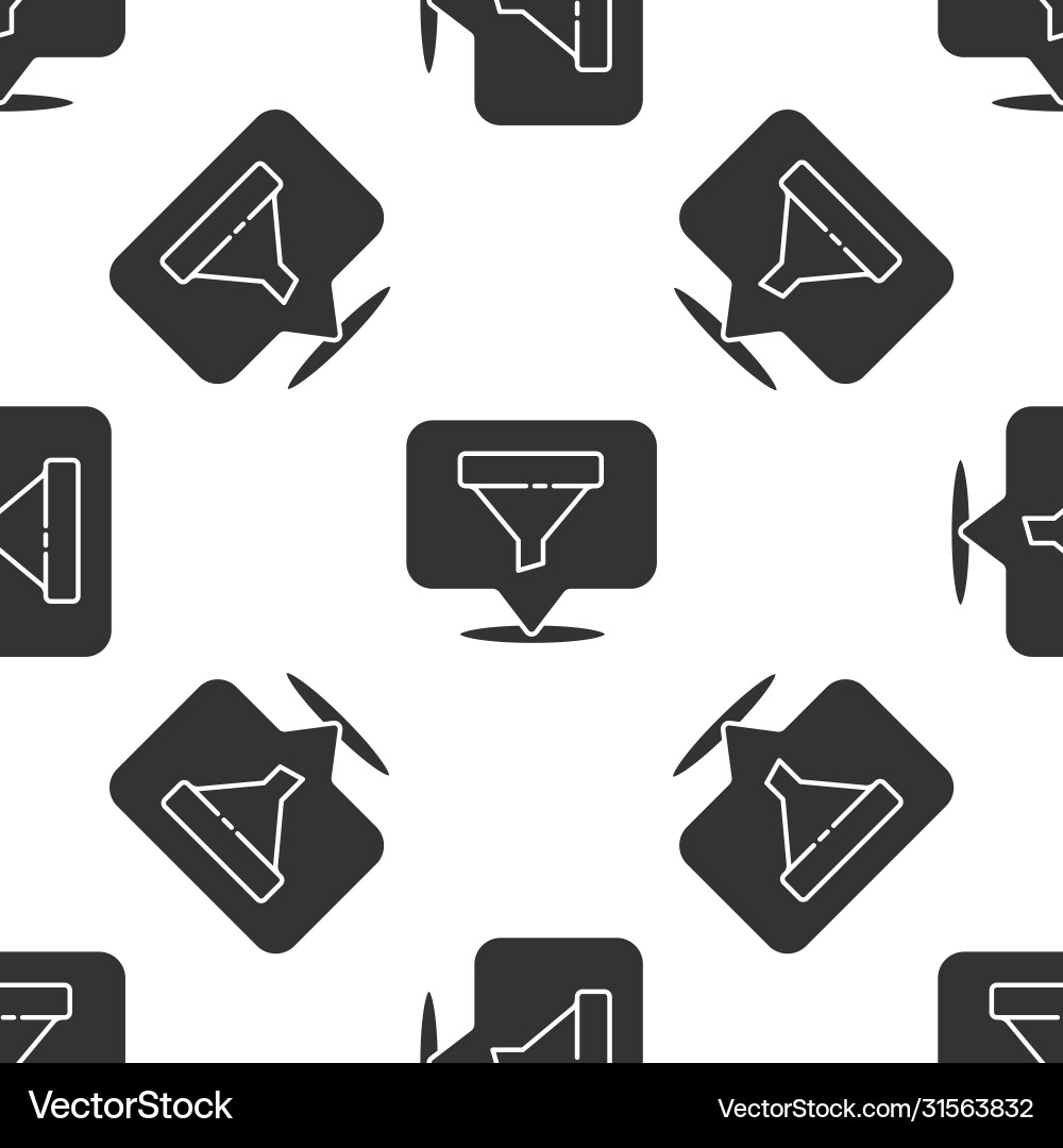 Grey location with sales funnel icon isolated Vector Image