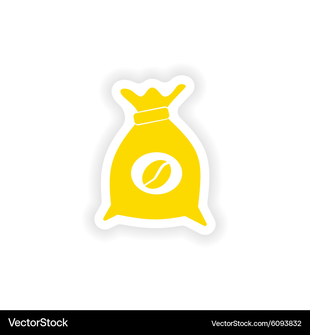 Icon sticker realistic design on paper coffee bag Vector Image