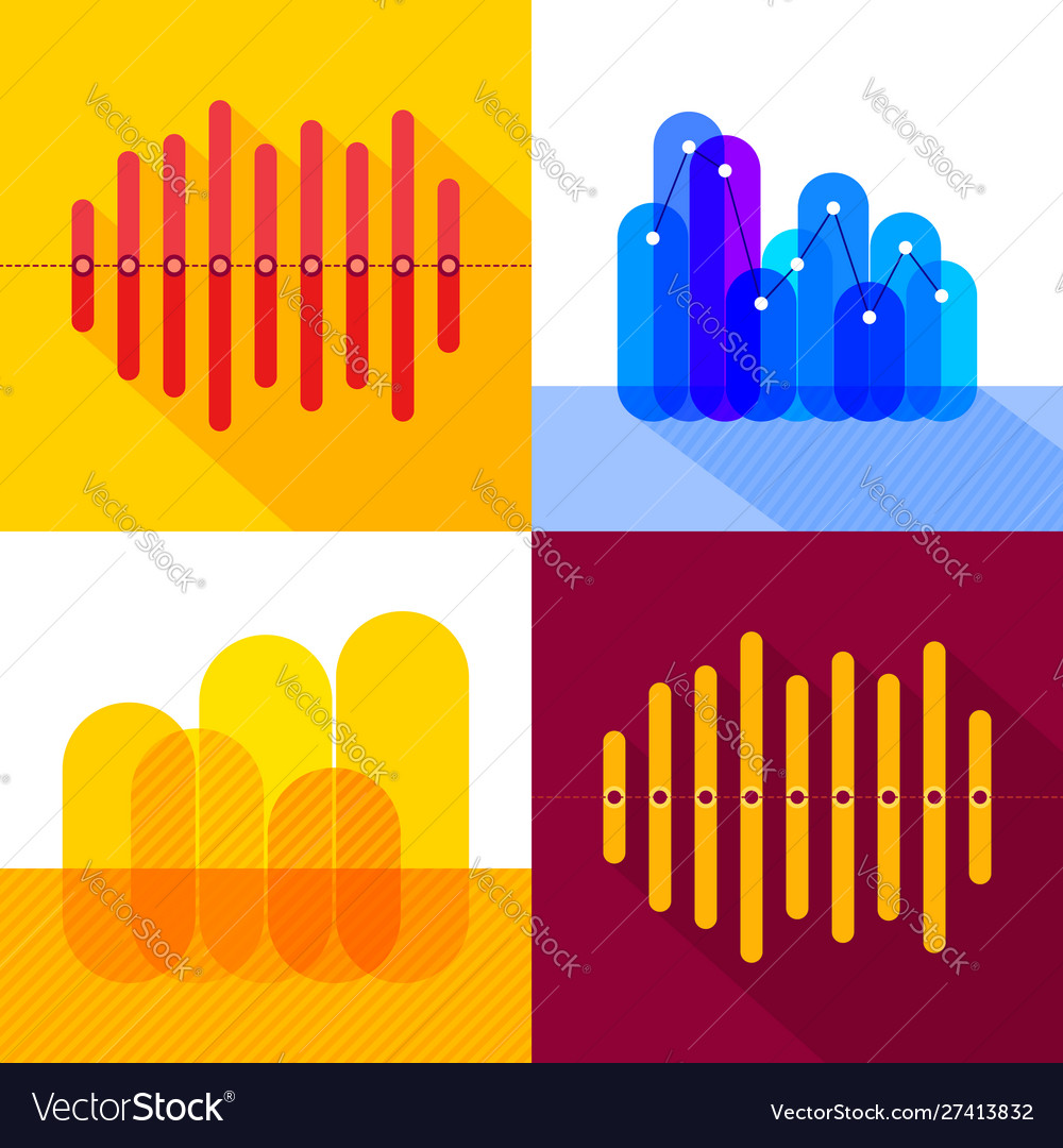 Infographics set with overlapping bars Royalty Free Vector