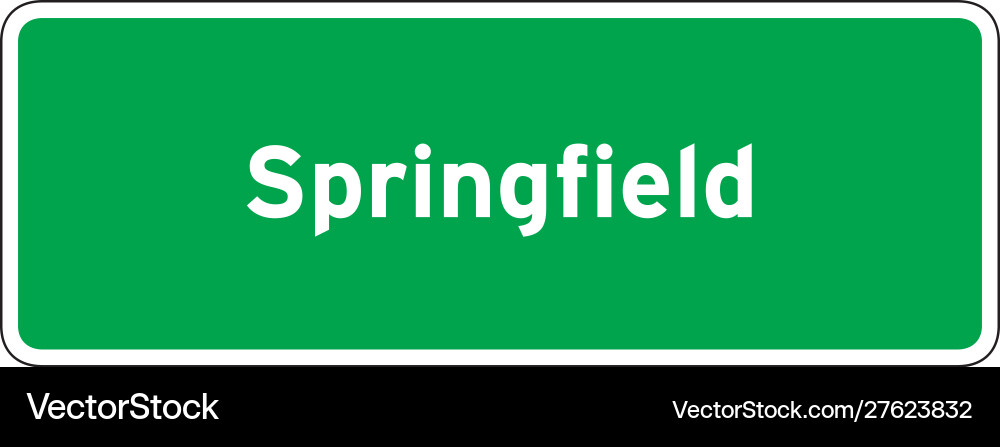 Springfield-city-green-road-sign Royalty Free Vector Image