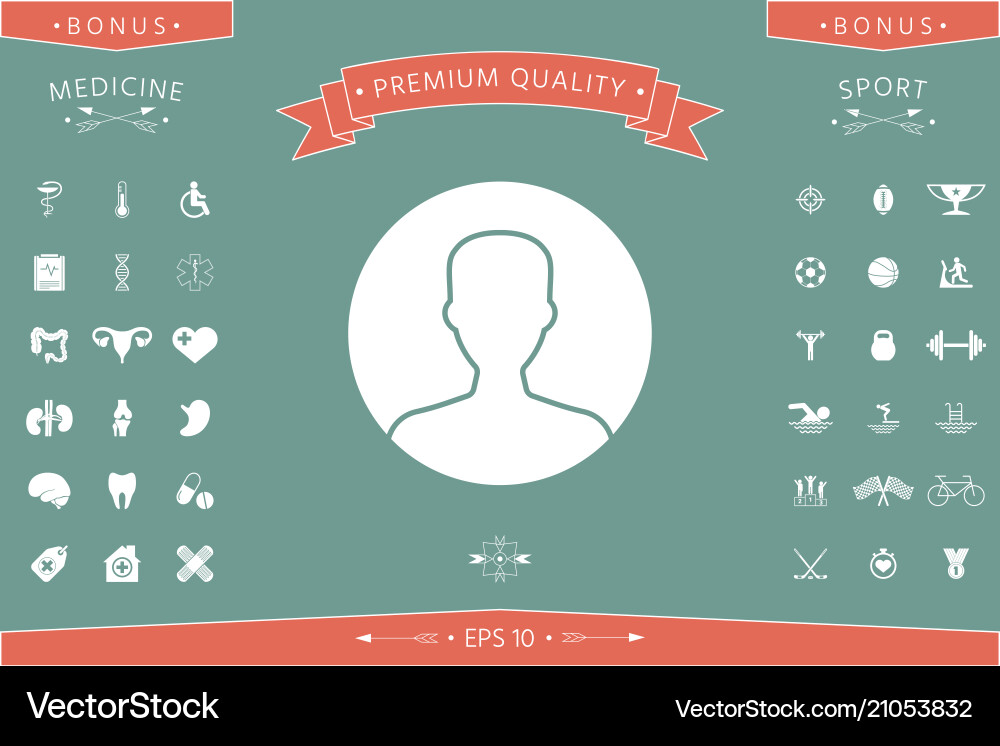 Symbol of user icon in circle profile Royalty Free Vector