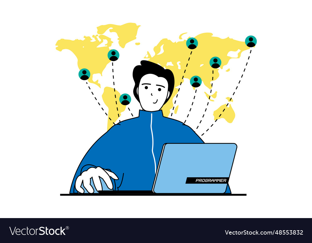 Target audience concept with people scene in flat Vector Image