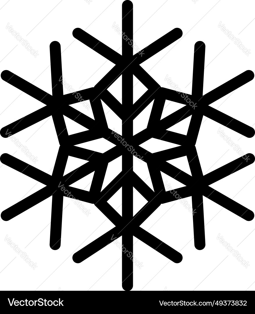Winter monochrome snowflake doodle pictogram Vector Image