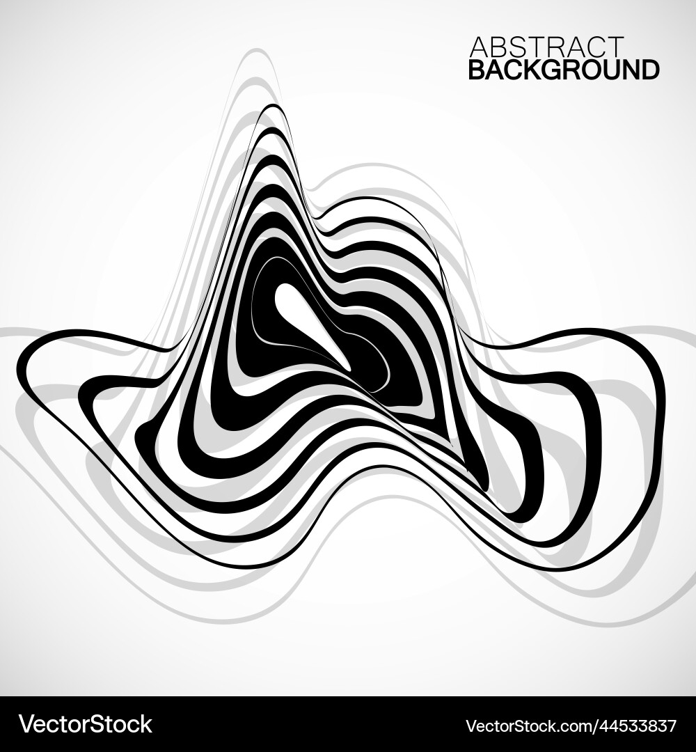 Abstract black and white striped shape futuristic Vector Image