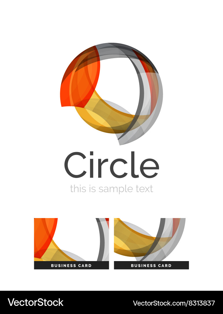 Circle logo transparent overlapping swirl shapes Vector Image