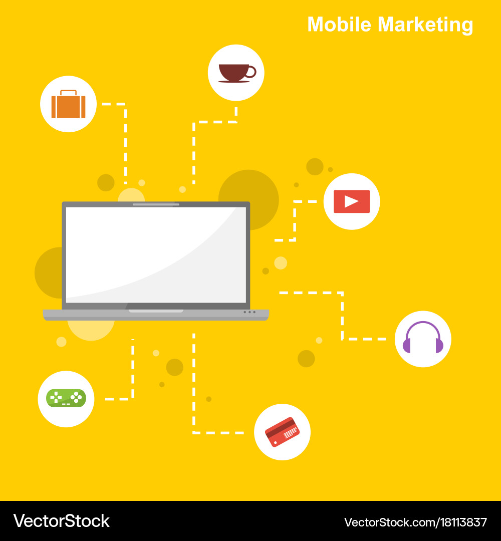 Design mobile marketing style collection Vector Image