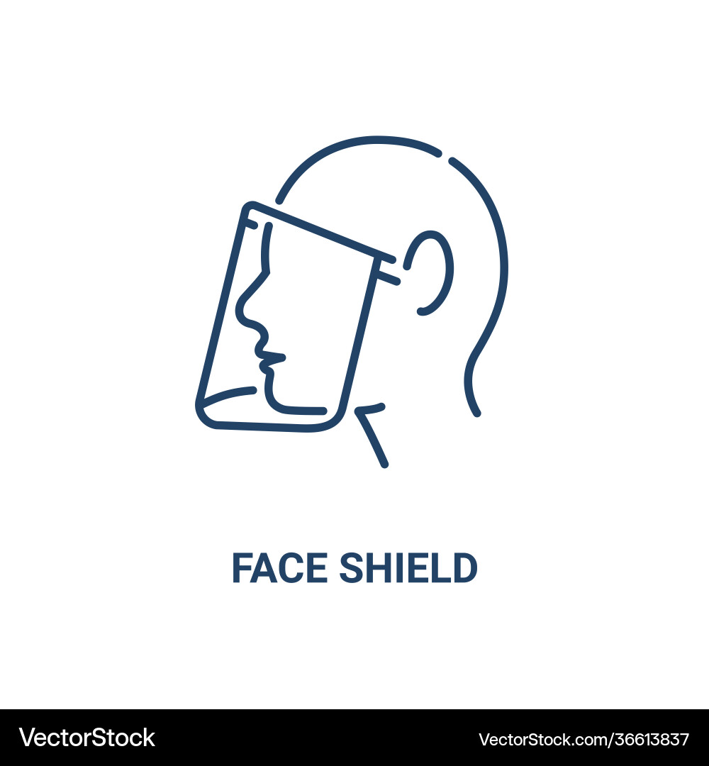 Face shield mask icon face glasses eye protection Vector Image