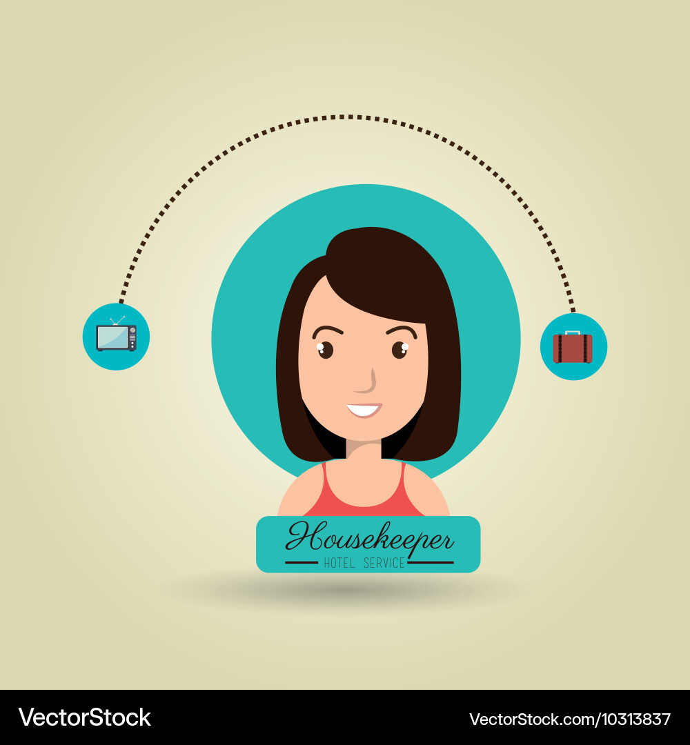 Housekeeper woman service icon Royalty Free Vector Image
