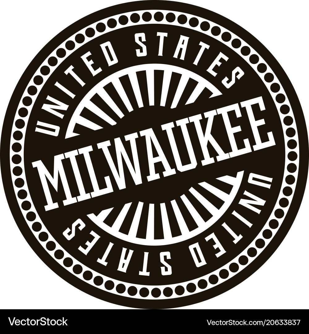 Milwaukee black and white badge Royalty Free Vector Image