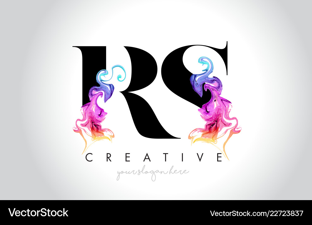 Rs vibrant creative leter logo design with Vector Image
