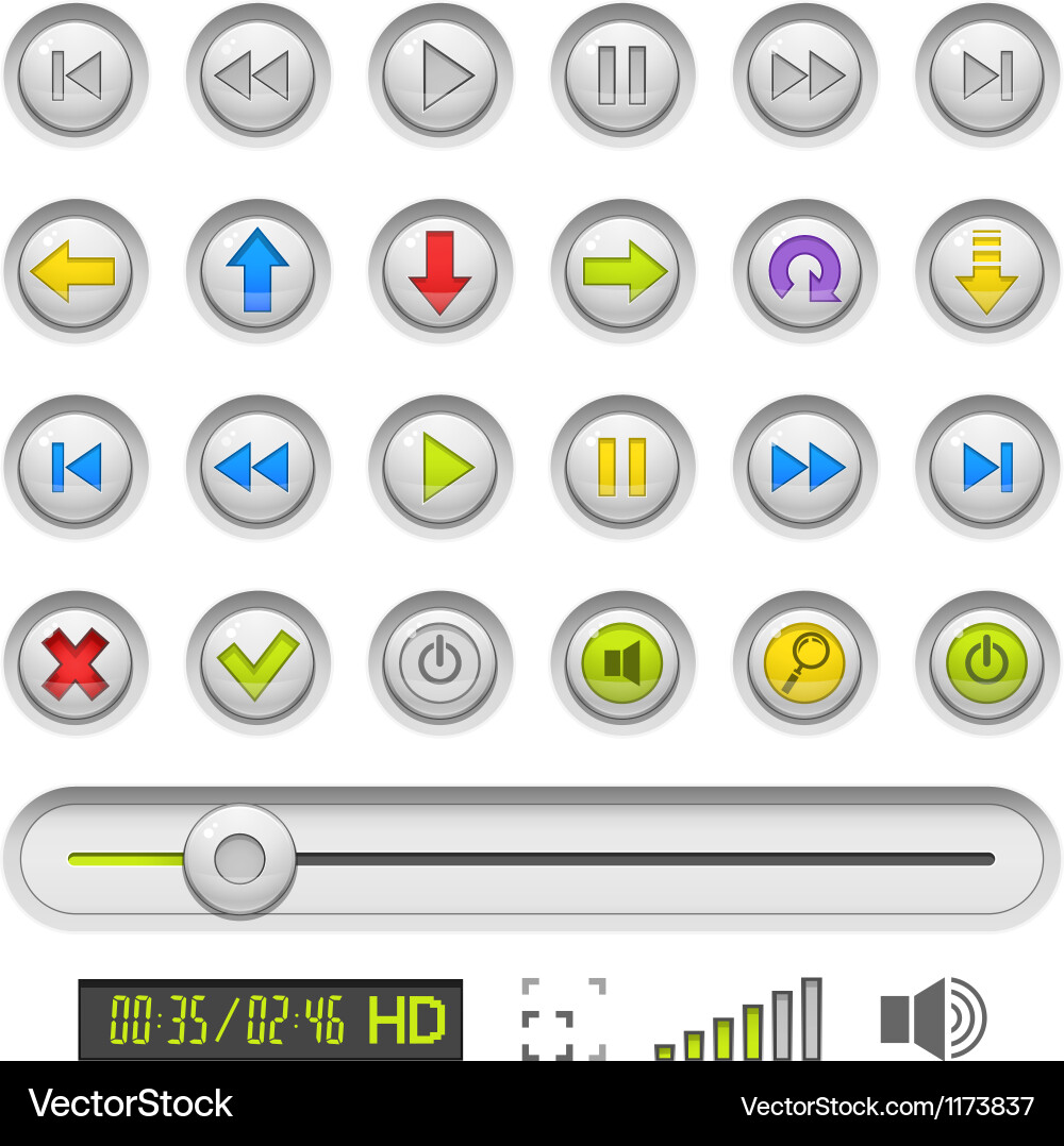 Set of buttons for media Royalty Free Vector Image