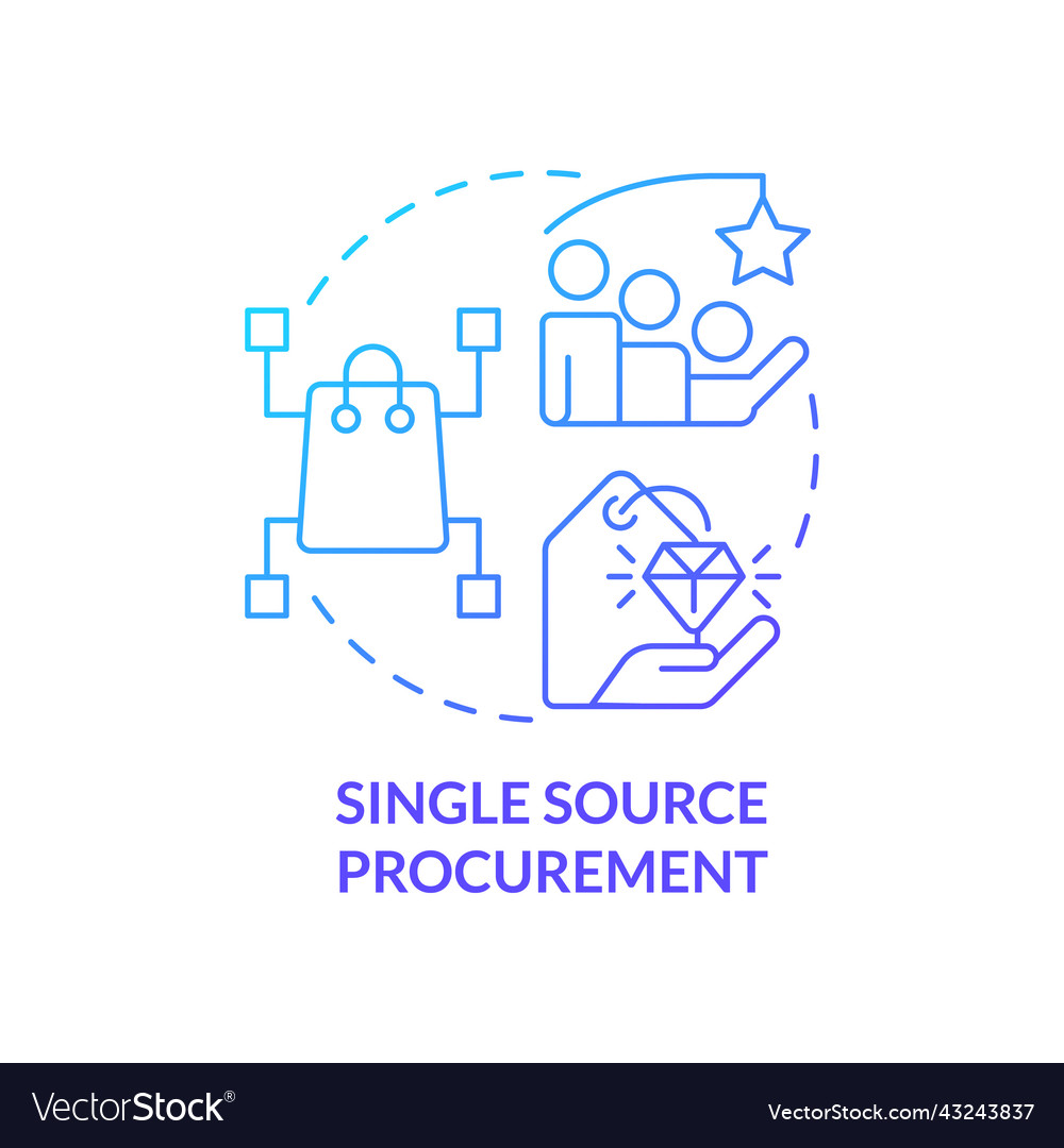 Single source procurement blue gradient concept Vector Image