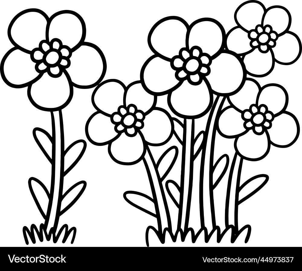Spring flower isolated coloring page for kids Vector Image