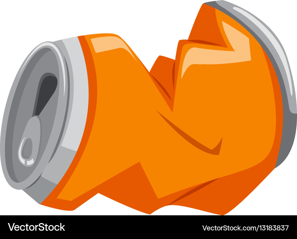 Used can in orange color Royalty Free Vector Image