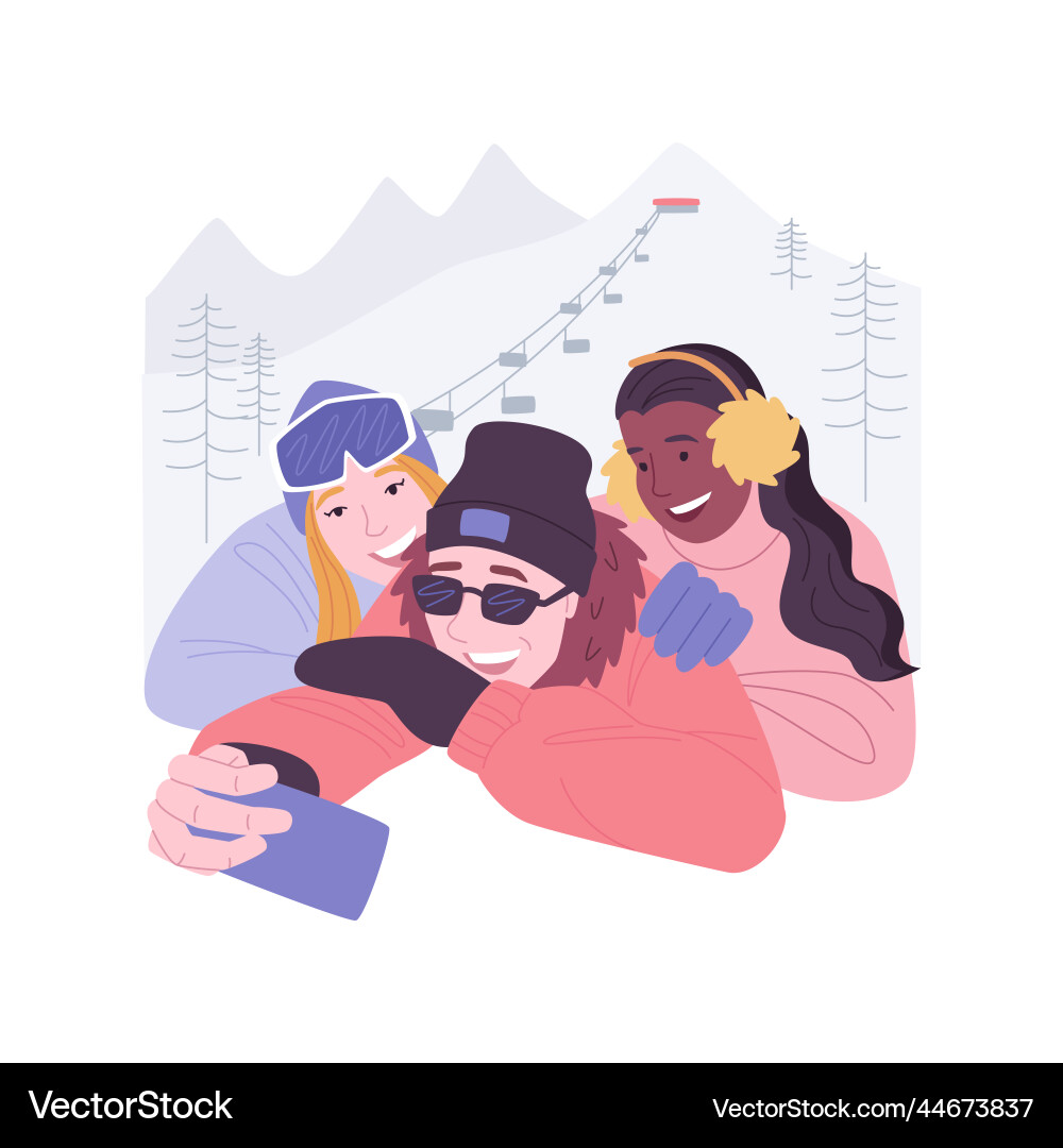 Winter park fun isolated cartoon Royalty Free Vector Image