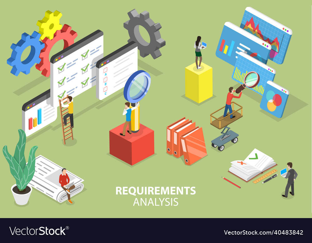 3d isometric flat conceptual Royalty Free Vector Image