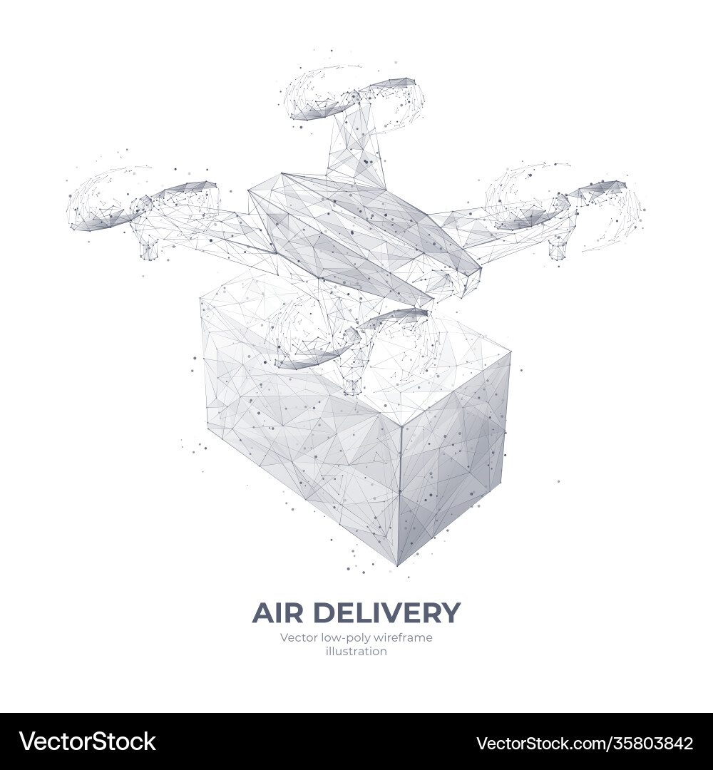 Abstract hand drawing air delivery concept Vector Image