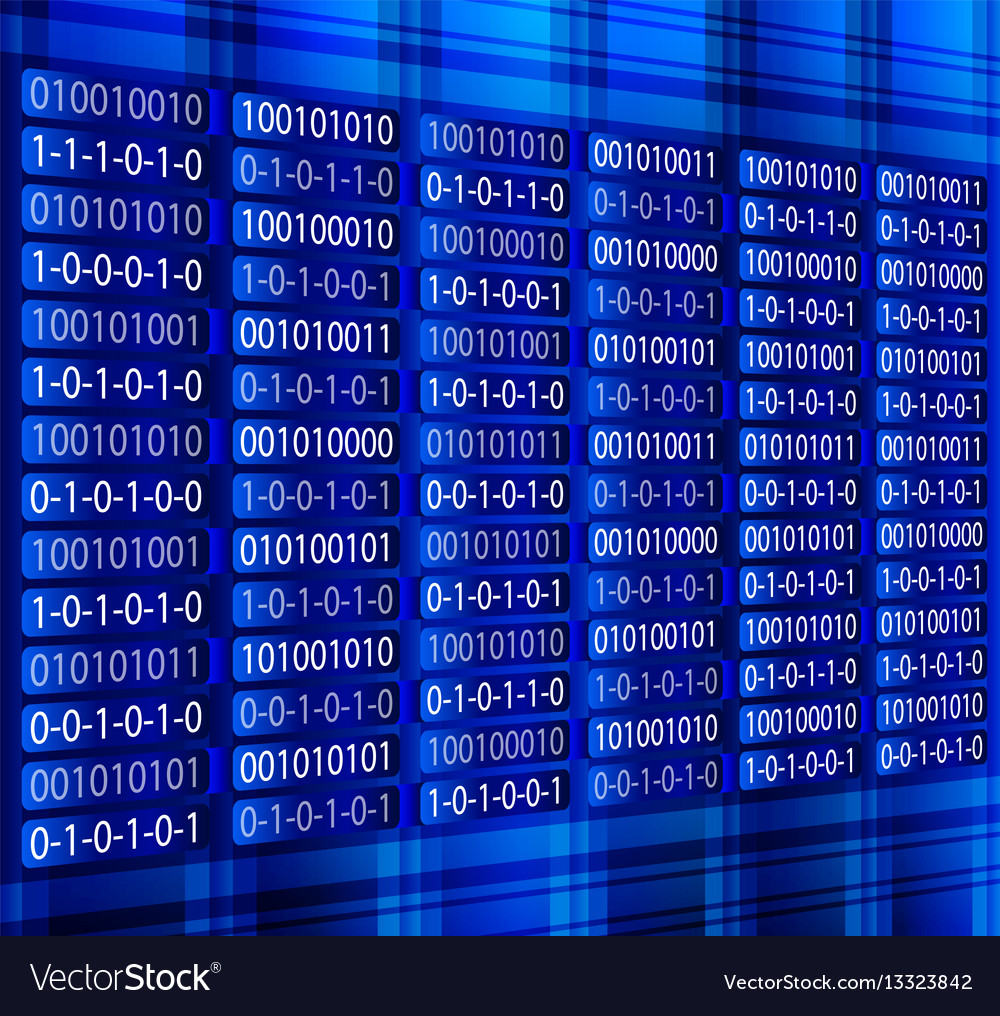 Blue binary computer code repeating Royalty Free Vector Blue binary computer code repeating Royalty Free Vector