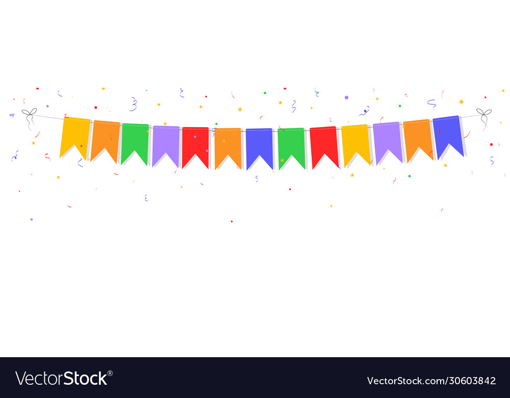 Celebrate background party colorful flags Vector Image