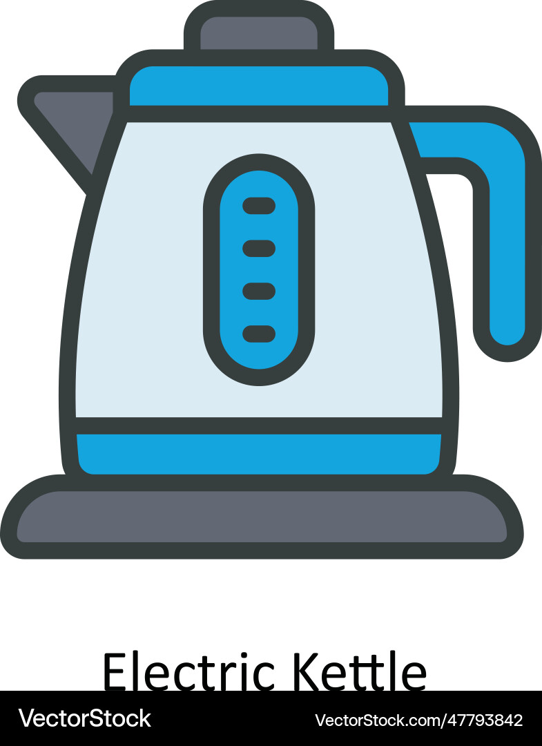 Electric kettle fill outline icon design Vector Image