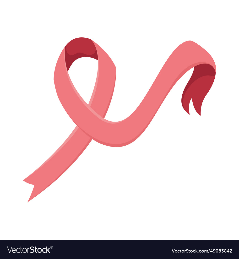 Isolated pink ribbon breast cancer Royalty Free Vector Image