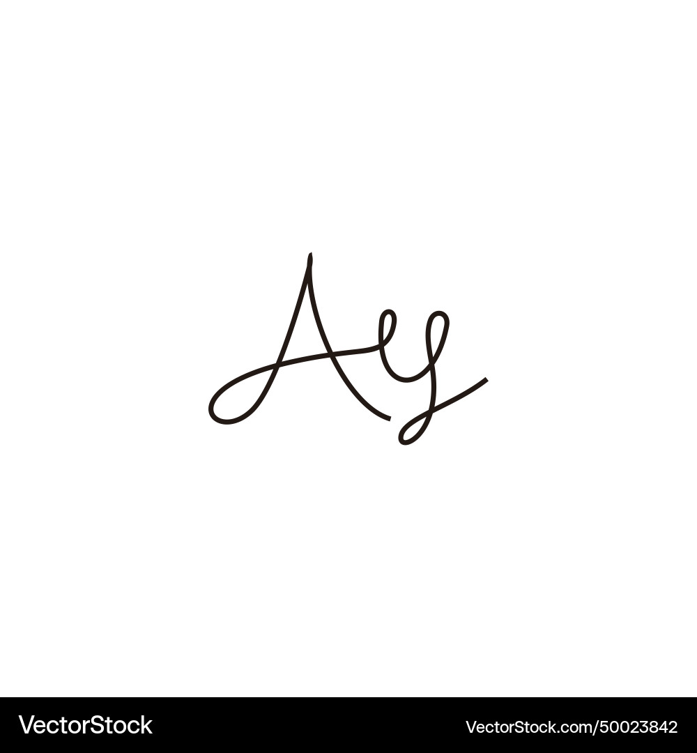 Letter ay line connect geometric symbol simple Vector Image