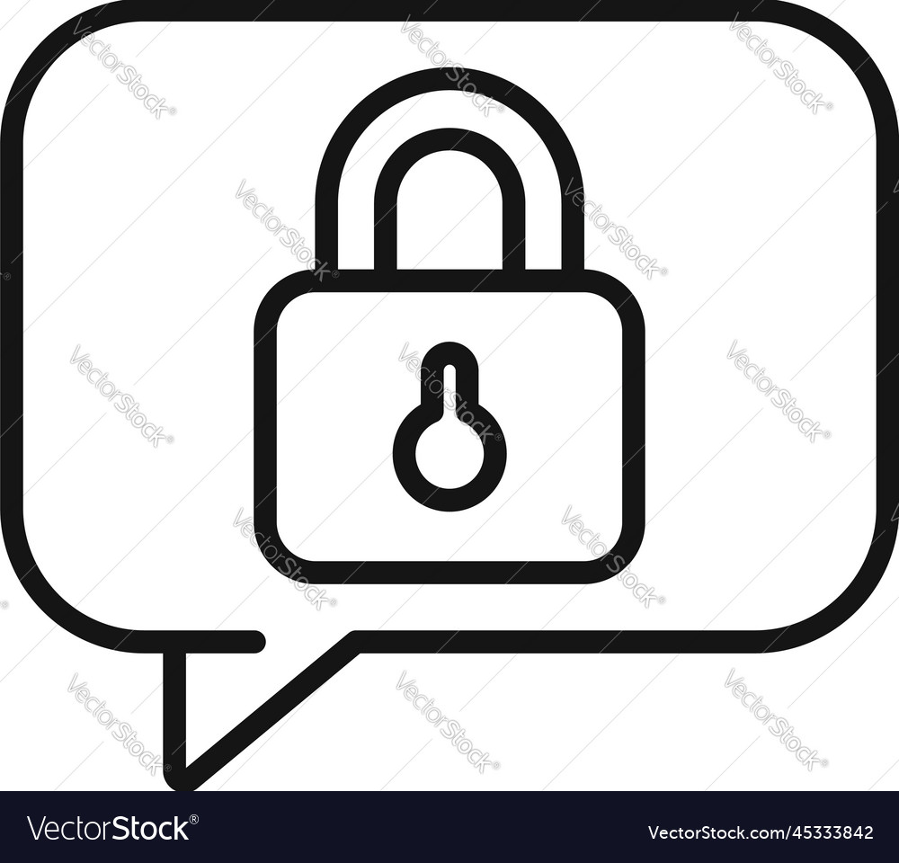 Lock message icon outline security code Royalty Free Vector