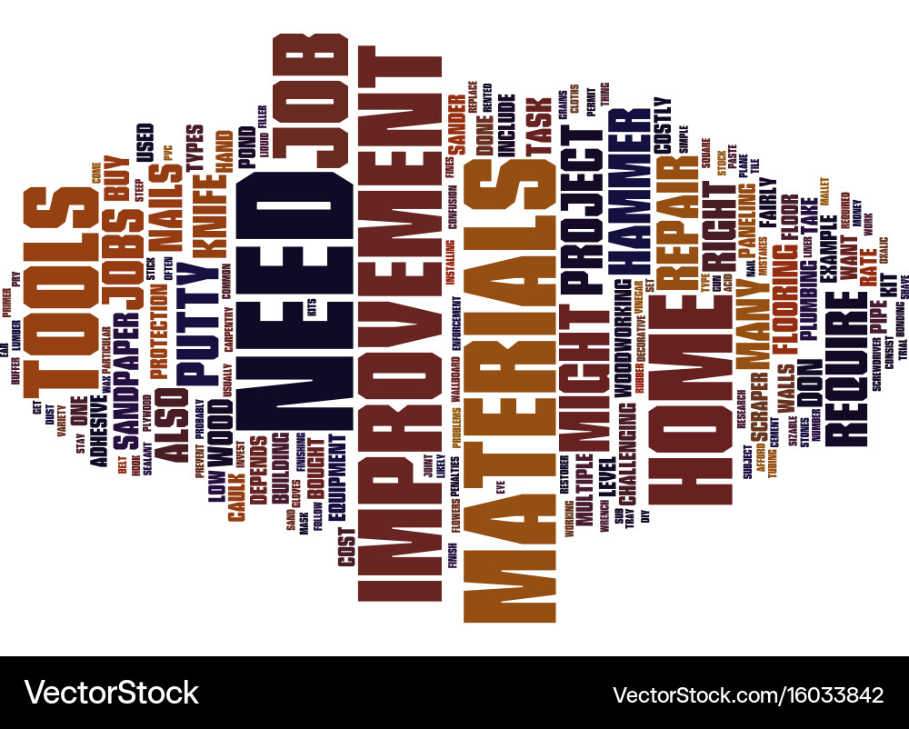 Materials you might need for home improvement Vector Image