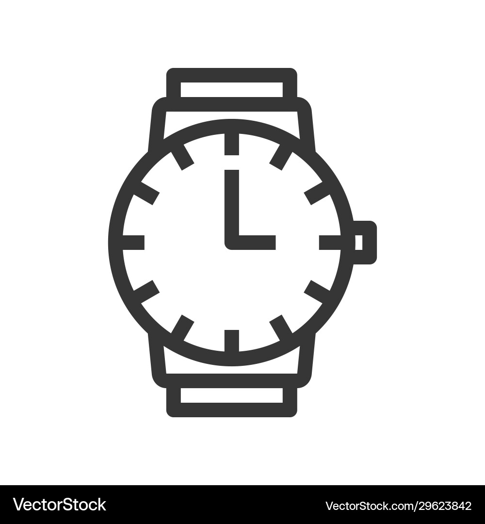 Round handwatch with clock hand line style Vector Image